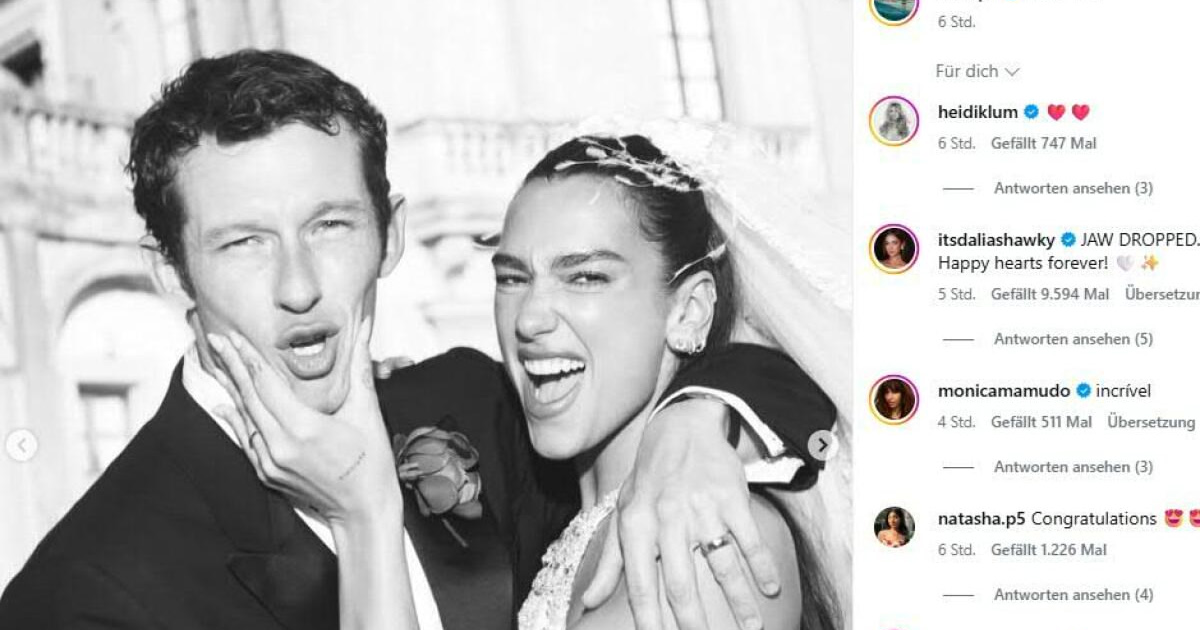 Dua Lipa veröffentlicht Hochzeitsfotos aus Sizilien